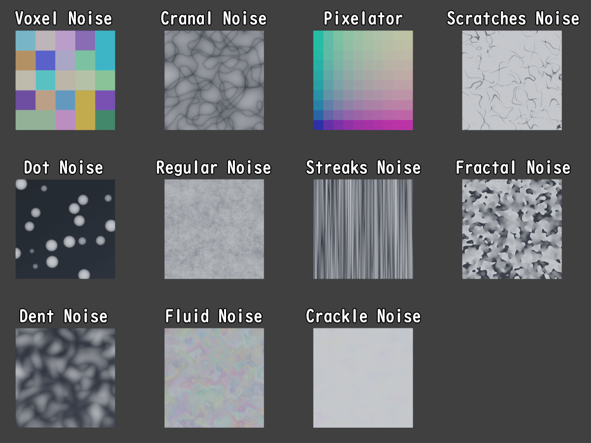 Blender：Noise Nodes/11種類のノイズノードを追加してくれるアドオン - マナベルCG